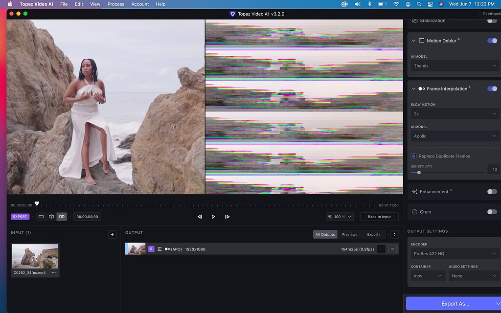 Slow Motion Render Generating Strange Artifacts - Bugs and Issues - Topaz Community