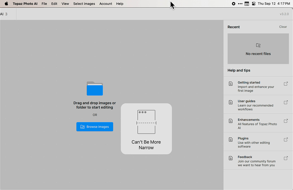 Topaz Photo AI "can't be more narrow" when using larger type on 15 ...