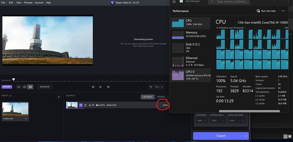 Happy to see 100% CPU & GPU usage! - General - Topaz Community