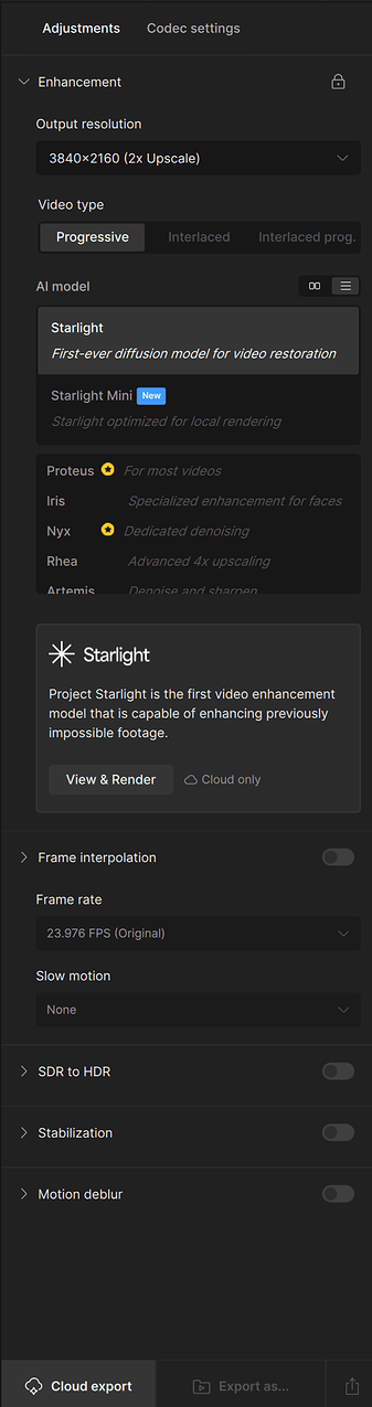 Topaz Video AI Beta 7.0.0.3.b (Starlight mini) - Video AI Beta - Topaz ...