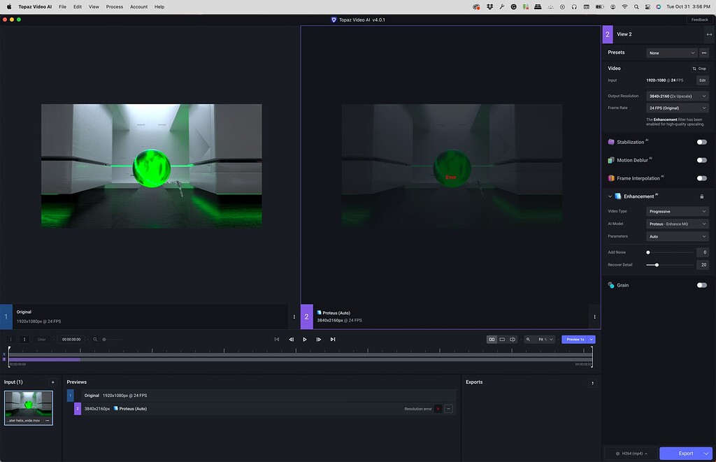 Resolution Error - Bugs and Issues - Topaz Community
