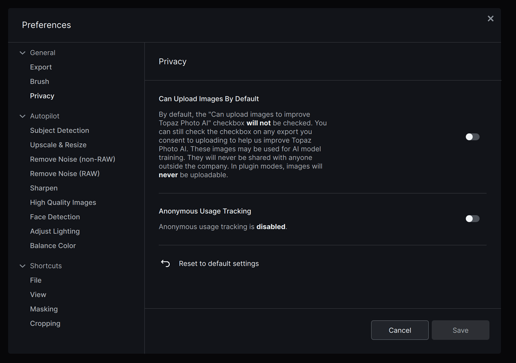 Anonymous Usage Tracking - General - Topaz Community