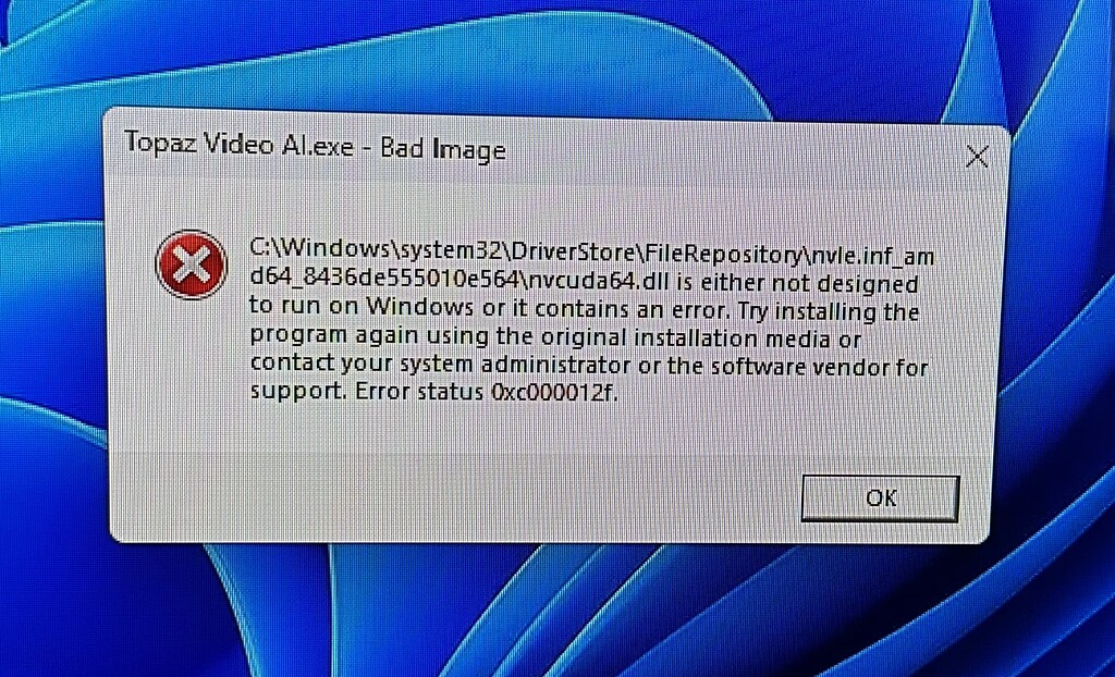 Updated to V 45.04 and get error message "Bad Image" - Bugs and Issues - Topaz Community