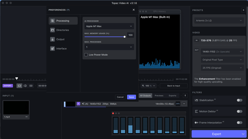 Processing preferences produce preposterous performance - Bugs and Issues - Topaz Community