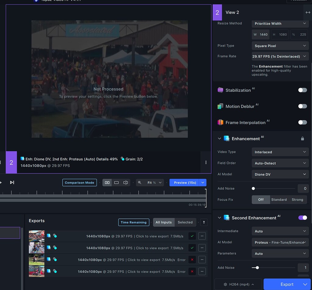 Video Fails to process completely - Bugs and Issues - Topaz Community