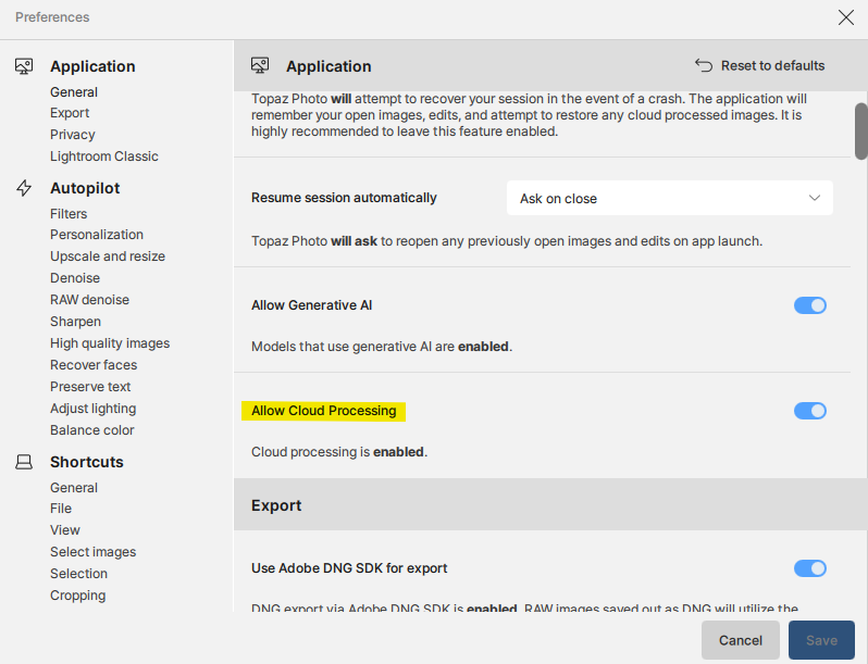 Education | Cloud rendering options for Wonder in Topaz Gigapixel and ...
