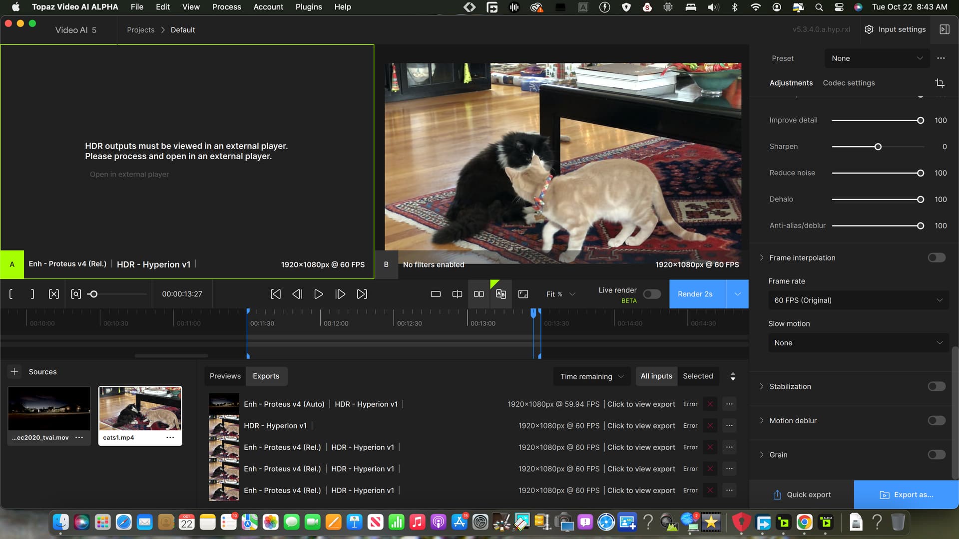 Topaz Video AI Alpha 5.3.4.0.a (Hyperion Alpha #5 and RXL Alpha #3 ...