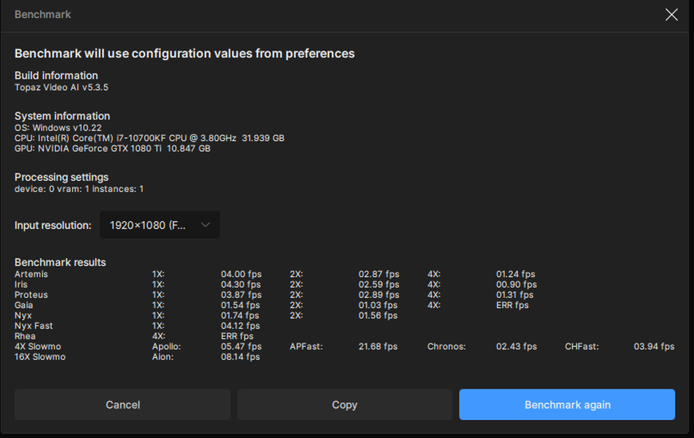 Video AI 5.3.X - User Benchmarking Results - Page 8 - User Benchmarks ...